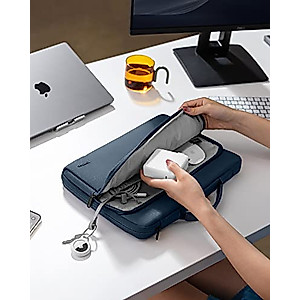 tomtoc 360 Protective Laptop Carrying Case for 14-inch MacBook Pro M3 A2992 A2918 M2/M1 Pro/Max A2779 A2442 2023-2021, 12.9-inch iPad Pro 3rd-6th Gen, Water-Resistant MacBook Accessory Bag Sleeve