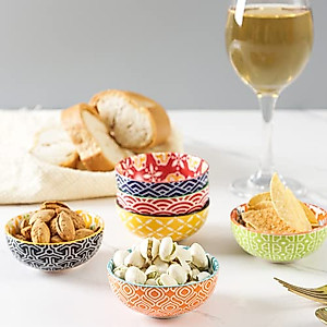 Metahom Ceramic Dipping Bowls, Dipping Sause Dish for Soy Sauce, 3 Inch Mini Bowl Set for Condiments, Sushi, Appetizers, Side Dish, Set of 6