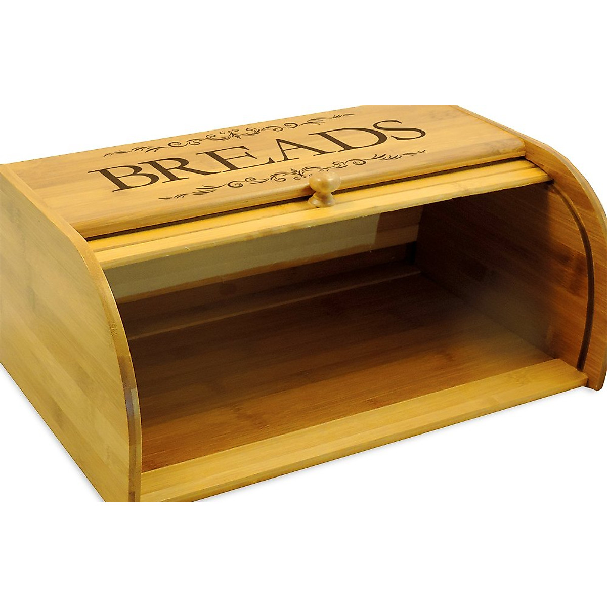 Cookbook People Original Rolltop Bread Box Bamboo Storage Bin