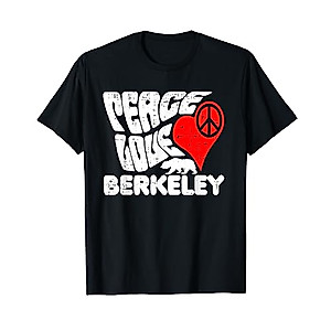 Retro Style Berkeley California T Shirt Peace Love Shirts