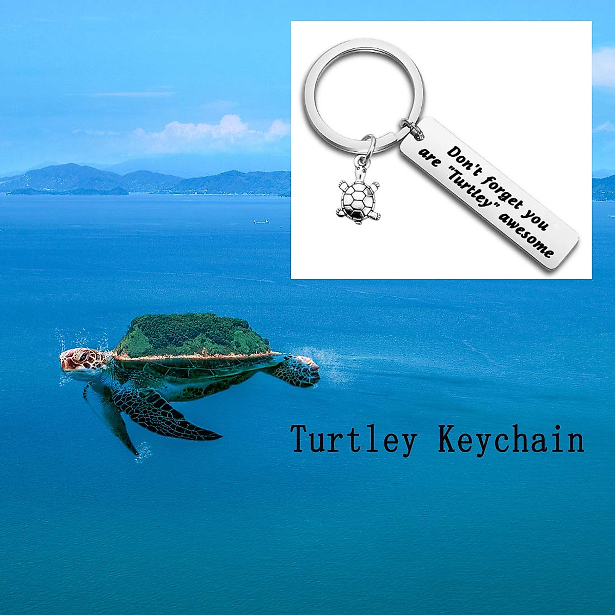 HOLLP Turtle Bracelet Awesome Bangle Beach Jewelry Don’t Ever Forget You Are Turtley Awesome Jewelry (Keychain)