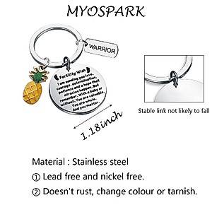MYOSPARK IVF Pineapple Gift Fertility Wish Keychain IVF Pregnant Wish Gift IVF Gift for Infertility Mom Transfer Day TTC Gift (Fertility Wish KC)