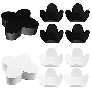 LNQ LUNIQI 200Pcs Truffle Liners Truffle Cups Truffle Wrappers Paper Candy Cups Baking Cups Dessert Cups Cupcake Cups for Bridal Shower Baby Shower Birthday Party Wedding（White&Black）