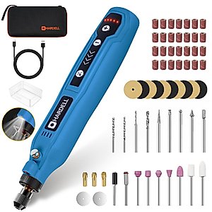 HARDELL Cordless Rotary Tool, 5 Variable Speed Mini Rotary Tool Kit with 61 Accessories, 3.7V Type-C Charging Power Rotary Tool for Engraving, Sanding, Polishing, Carving, Cutting, DIY Crafts