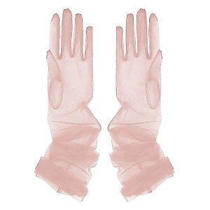 Aniler Women's 27'' Long Tulle Gloves Sheer Wedding Bridal Gloves Elbow Length Opera Party Gloves (Khaki)