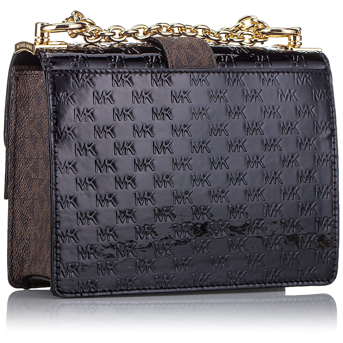 Greenwich Extra-Small Logo Embossed Patent Leather Crossbody Bag
