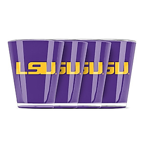 Duck House NCAA Louisiana State Tigers Insulated Acrylic Shot Glass Set of 4 , White, 16 Ounce