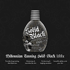 Millennium Tanning Solid Black 100X Indoor Tanning Lotion for Tanning Beds,13.5 Fluid Ounces, 3-pack