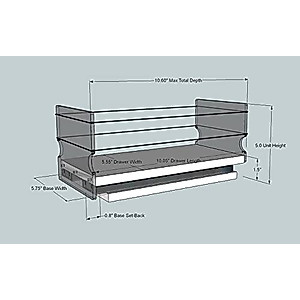 Vertical Spice - 5x1x11 DC - Heavy Duty Storage Organizer Drawer for Cabinets and Pantries - Size: 5.75" Width x 5.0" Height x 10.6" Depth - MADE IN USA