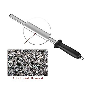 10 InchKnife Sharpener Rod, Professional Knife Sharpening Steel Honing Steel Tool for Home Hotel Restaurant Kitchen