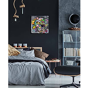 Kepgonegu Canvas Wall Art Modern Wall Decor Abstract Wall Art for Bedroom Banksy Graffiti Wall Art Ready to Hang Size 13.5" W x 13.5" H