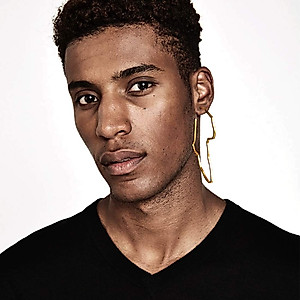 U7 African Map Earrings, 18K Gold Plated Lightweight Dangle Earrings with Silver Post Extra Large Statement Hip Hop Africa Shape Earrings for Women