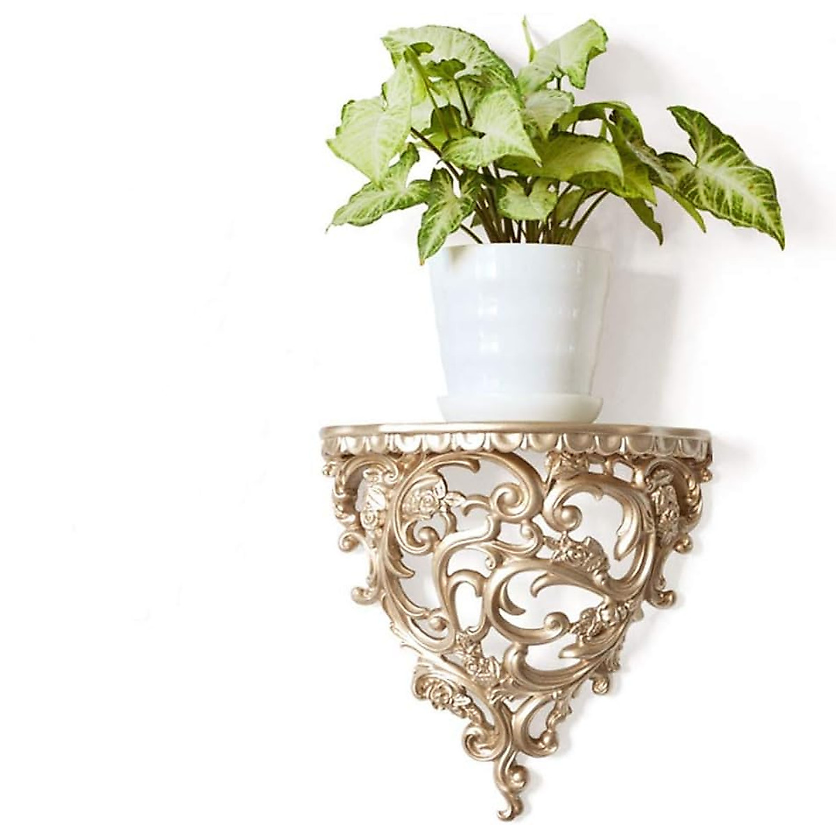 ZLXHDL Floating Shelves for Wall, European Hollow Style Wall Hanging Shelves, Resin Shelf Wall Decoration for Plants Goods Potted Plants Statues 1Pcs