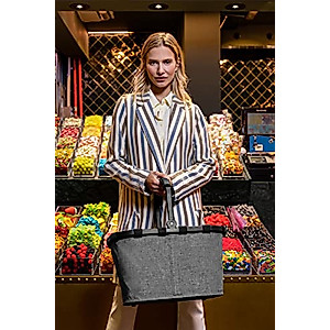 reisenthel carrybag twist silver - Sturdy shopping basket with plenty of storage space and practical inner pocket - Elegant and water-repellent design