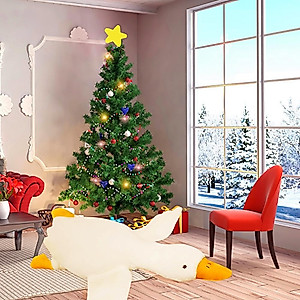 BXEBUI Giant White Goose Plush-75 Inch, Very Huge Body Fat Goose Stuffed Animal, 6 Foot Duck Plush Toys Hugging Pillow Gifts for Everyone (75 in)