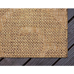 Unique Loom Outdoor Botanical Collection Area Rug - Vine (8' x 11' 4" Rectangle, Brown/ Beige)