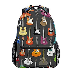 Music Guitar School Backpack for Teen Boys Girls Kids Bookbag Laptop Backpack Travel Daypack Student Computer Bag Schoolbag for Women Men Teens College Work Fits 14 Inches Notebook