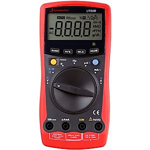 Uni-Trend UT60B Auto ranging Multimeter with Both AC/DC Current @10A ,3 3/4 Digits for Higher accuracy, Capacitance and Frequency Test, Sinometer OEM