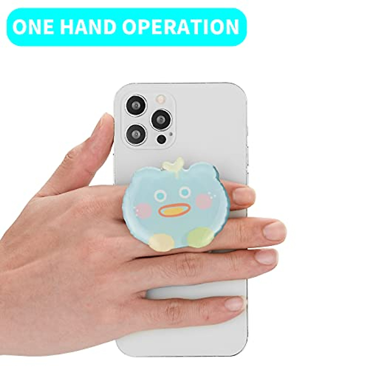 Phone Grip Handle Finger Clip Holder Grip Bracket Support Cute Cartoon Lovely Bear Design Kawaii Anime Animal Smartphone Expandable Adjustable Stand