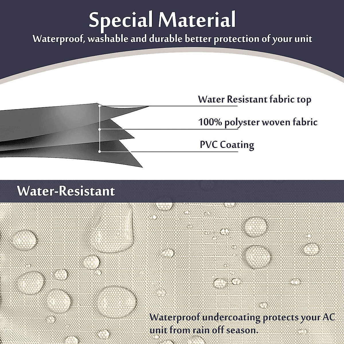 Foozet Air Conditioner Cover for Outside Units, AC Cover for Outdoor Central Unit Square Fits up to 36 x 36 x 39 Inches