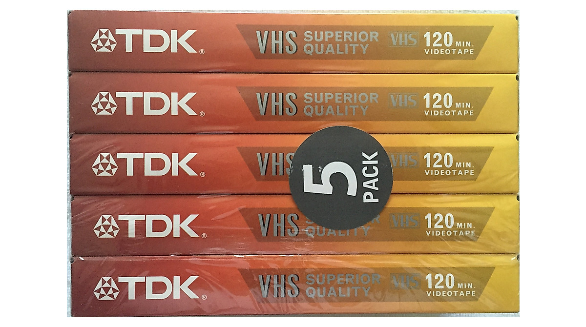 5 Pack TDK VHS Standard Grade T-120 Videotape 6 Hours EP Superior Quality — 🛍️ The Retail Market