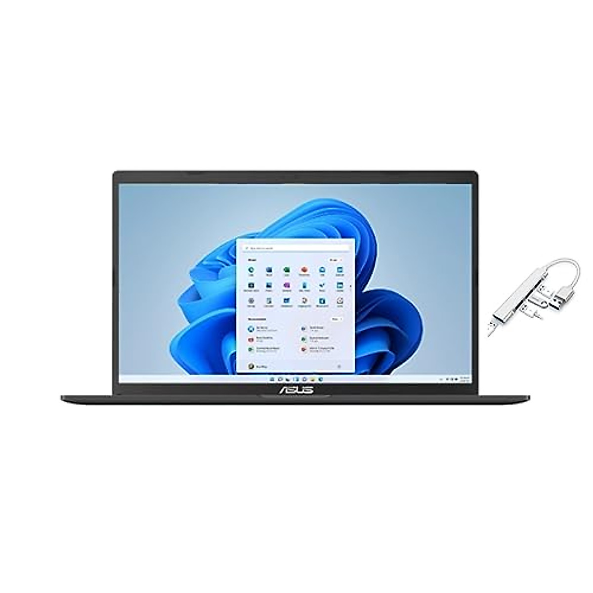 ASUS Vivobook 15.6" FHD Laptop | Intel Core i5-1135G7 | Intel Iris Xe Graphics | 8GB RAM | 256GB SSD | Windows 11 Home | Black | Bundle with USB 3.0 Hub
