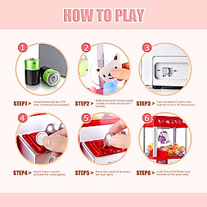 VISATOR Claw Machine for Kids Toy Mini Claw Machine Candy Grabber Prize Dispenser Vending Machine Arcade Game Machines for Home Party Christmas Birthday Gifts Cool Girl Toys