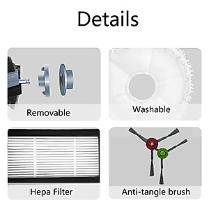 Replacement Spare Parts Tool Kits Fit Compatible with ECOVACS DEEBOT X1 Omni / X1.T10/T20 Turbo Robtic Vacum Cleaner Robot (Color : 6Pcs Dust Bag)