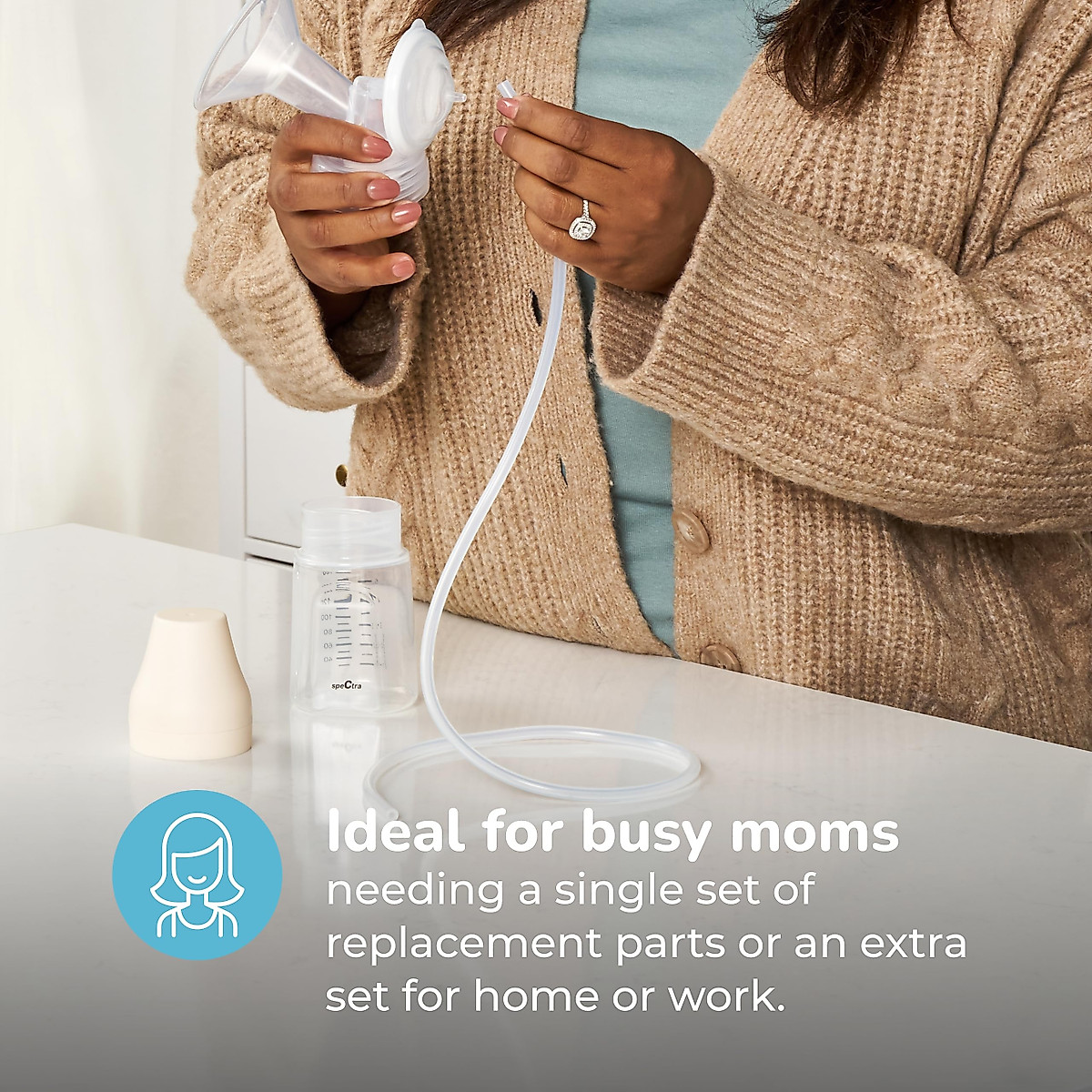 Spectra - Premium Breast Milk Pump Accessory Kit with Baby Bottles - Large 28mm - Breast Pump Accessories