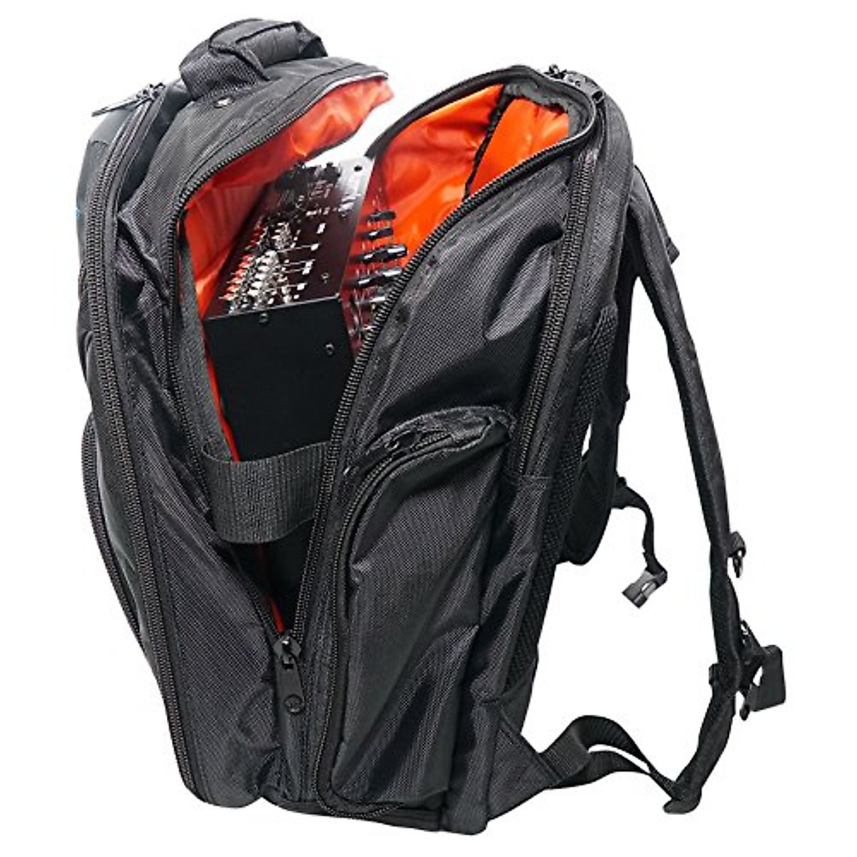 Rockville DJ Laptop/Gear Travel Backpack Bag w/ Headphone Compartment+Dividers, Black