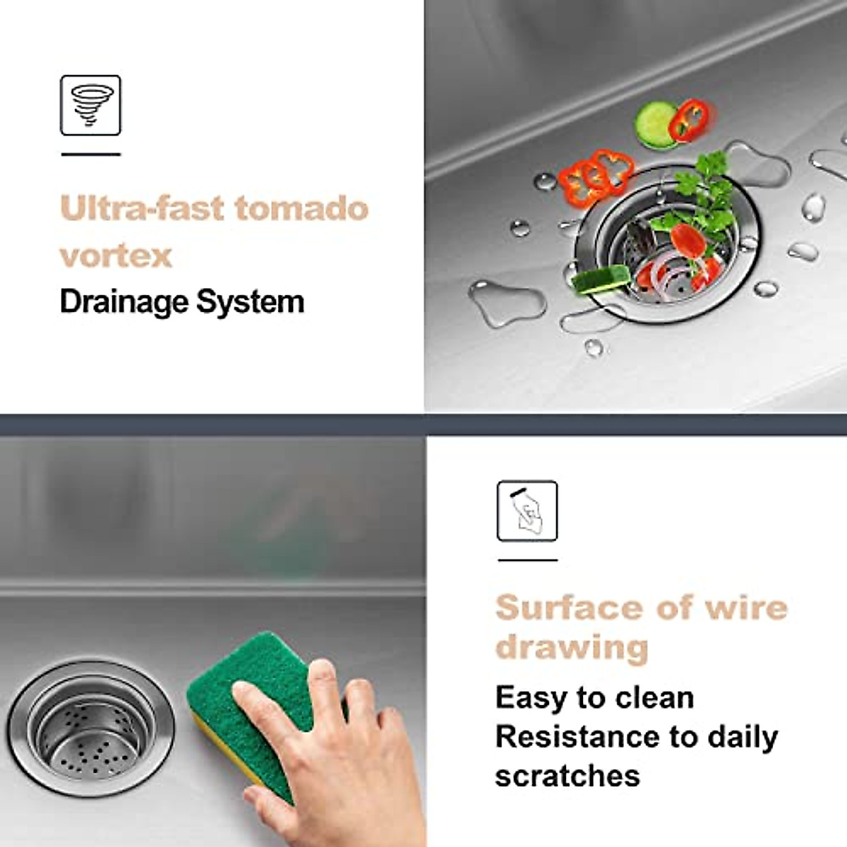 Herogo 33"X22" Workstation Kitchen Sink, 10 Deep Drop In Stainless Steel Topmount Single Bowl 2-Hole R10 Tight Radius Large Kitchen Sinks with Kit of 5 Accessories