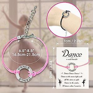 BEDSIFV Dance Makeup Bags, 24pcs Dance Gifts for Girls 4 Dancer Makeup Bags 16 Hair Ties 4 Wish Bracelets Personalized Dance Stuff for Dancer Dance Teacher (I Love Dance)