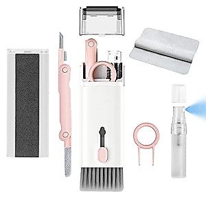 7 in 1 Electronic Cleaner kit - Keyboard Cleaner, Keyboard Cleaning Kit, Laptop Cleaner with Brush, Electronic Cleaner for Airpods pro/Laptop/Phone/Computer/Screen (Give Away a Flannel Cloth) Pink