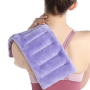 SuzziPad Microwave Heating Pad for Pain Relief, 7x16 Microwavable Heating Pads for Cramps, Muscle Ache, Joints, Neck Shoulder, Bean Bag Moist Heat Pack, Warm Compress, Purple