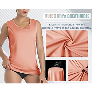 TACVASEN Workout Tops for Women Running Tank Tops Sleeveless Athletic Tank Tops Gym Shirts Quick Dry Sport Tank Top for Women Apricot