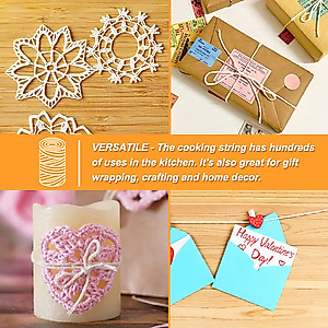 Tenn Well Butchers Cooking Twine, 328 Feet 3Ply 1mm Cotton Bakers Twine, Food Safe Kitchen Twine String for Roasting, Trussing Meat and Turkey, Food Prep, Baking and More 1pc White