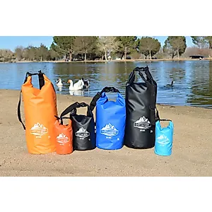Dry Bag Waterproof Sack Multiple Sizes with Shoulder Strap (Black, 20L)