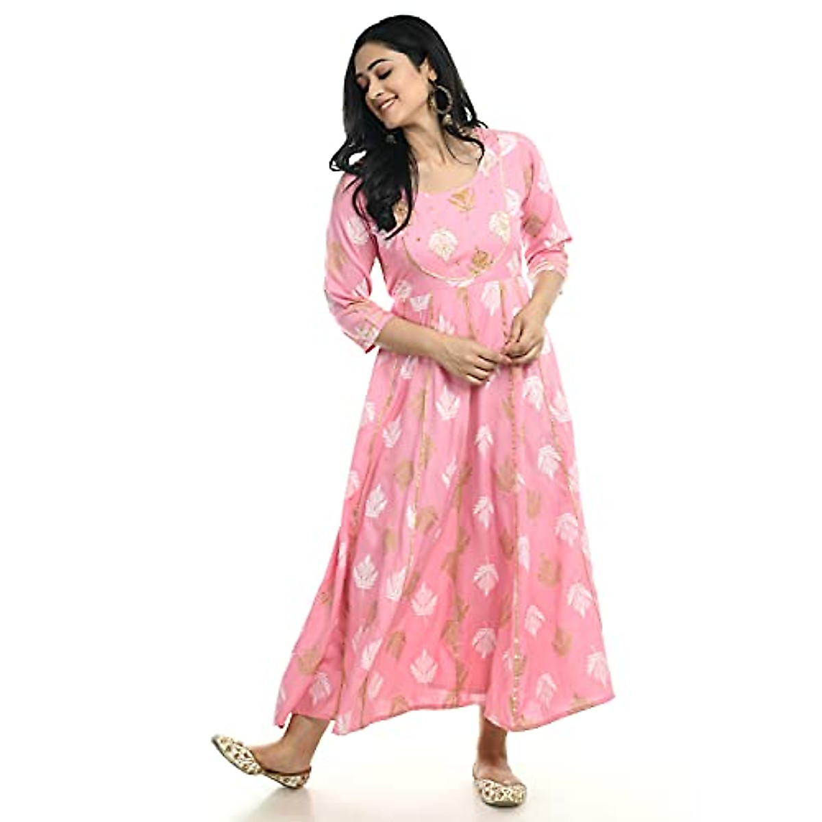 AnjuShree Choice Women Indian Party wear Rayon Kurti Pink