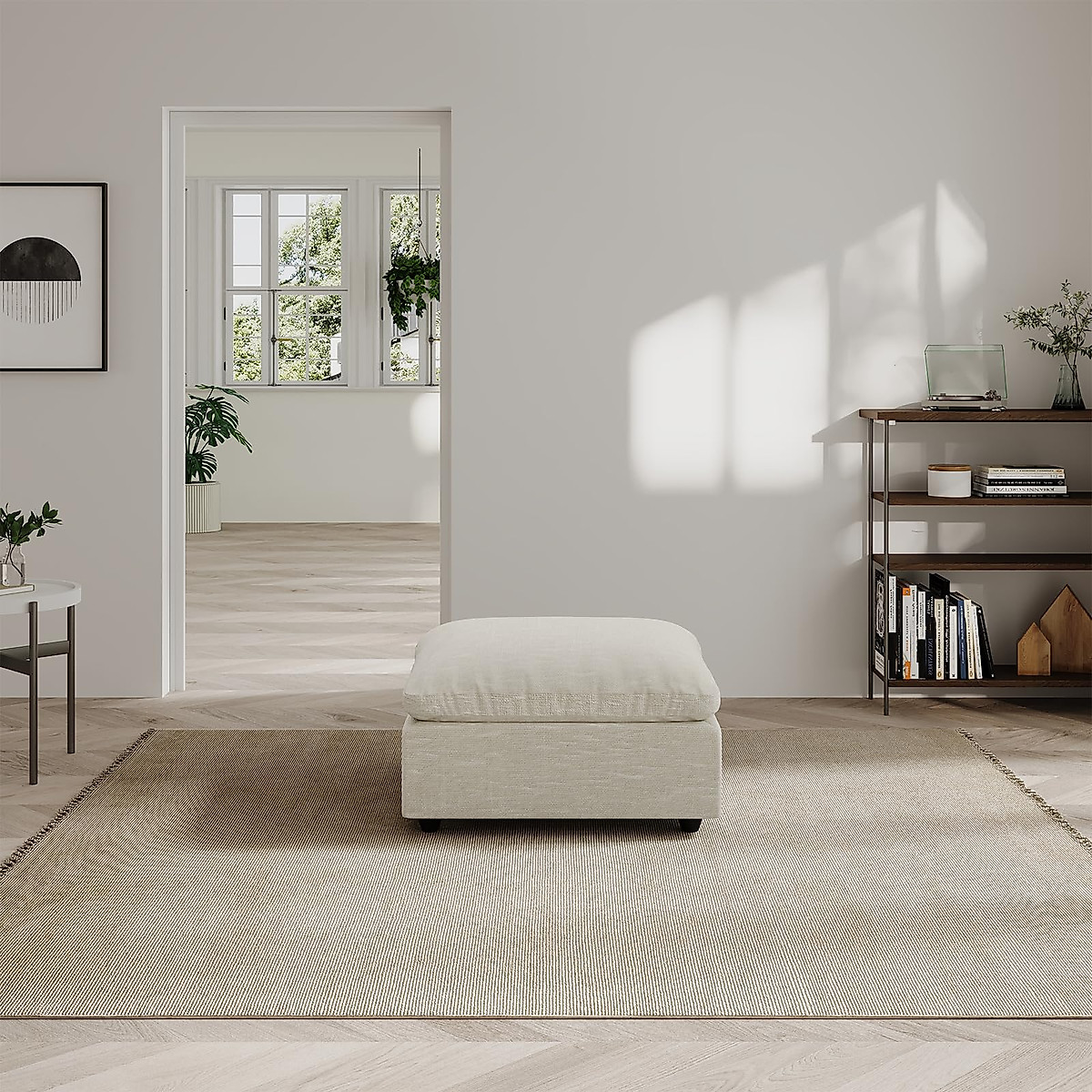 Gtilzria Ottonman,Down Fill Comfort Footrest,Cloud Modular Sectional Sofa for Living Room,Apartment,Office Beige