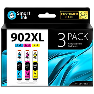 Smart Ink Compatible Ink Cartridge Replacement for HP 902 XL 902XL (C/M/Y Combo Pack) Advanced Chip Technology to use with Officejet Pro 6978 6968 6974 6975 6960 Officejet 6951 6954 6956 6958 Printers