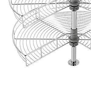 LOYALHEARTDY 28 Inch Lazy Susan Organizer, 2 Tier Lazy Kitchen Base Cabinet Corner Organizer Kitchen Corner Pantry 270° Rotating Basket Rotating Tray Kidney Lazy Susan Turntable for Cabinet