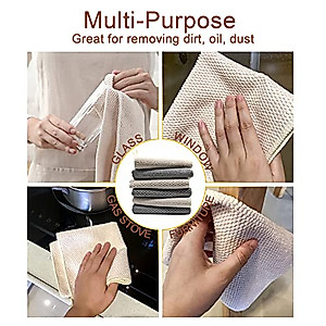 K&janet6am Dish Cloths for Washing Dishes, 6 Pack Kitchen Dish Cloths, Super Absorbent Microfiber Cleaning Cloth, Premium Waffle Dish Towels for Kitchen, 12x12 Inches 