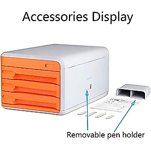 Storage Cabinet with Drawers Floor Storage Cabinet Flat File Cabinet Storage, Desktop Drawer Cabinet, with Digital Code Lock and Pen Holder Design, Size 11.8''x 14.9''x 8.8'' Cosmetics/Medicine Cabine