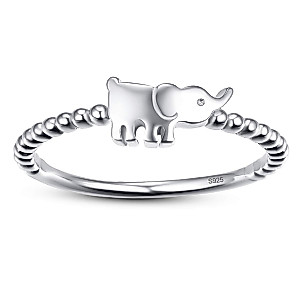 AVECON Women Fashion Rings 925 Sterling Silver Elephant Rings 925 Sterling Silver Animal Rings for Women Comfort Fit Size 7