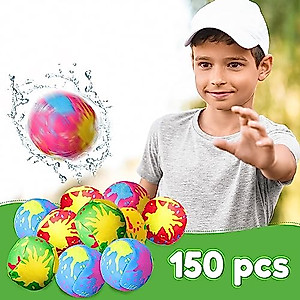 Lenwen 150 Pack 2" Water Balls for Pool, Reusable Water Bomb Balls Mini Water Balls Fun Pool Toys for Outdoor Water Activities Pool Beach Party Favors Summer Beach Water Fight Games