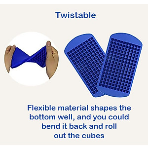 Gadgetime USA Tiny Cavity Silicone Ice Cube Tray (2 pack) - Small Mold for Freezer, Cocktails - Stackable, BPA & Odor Free (Red)