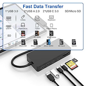 Surface Docking Station, 11-in-1 Triple Display (4K HDMI +VGA) Microsoft Surface Dock with 60W Power for Surface Pro 11/10/9/8/X/7/6/5/4/3, Surface Book 4/3/2, Surface Laptop Go/5/4/3/2/1