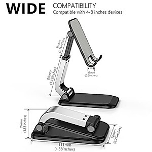Rayboen 2 Pack Phone Stand for Desk, Portable Cell Phone Holder, Fordable Desktop Phone Cradle Dock for Office Height Angle Adjustable Compatible with All Mobile Phones