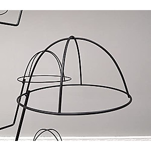 FixtureDisplays 6-Tier Hat Display Rack Free Standing Headwear Wig Rack Metal Floor Rack for Caps, Fits 30 Hats, 22" X 22" X 66" 18164-BLACK