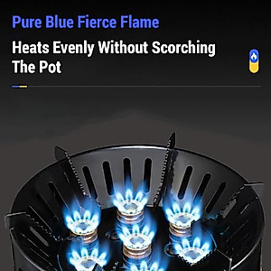 Lixada Portable Picnic Camping Stove Burner 9800W Windproof Camping Gas Stove Seven-Star Fierce Fire Stainless Steel Camp Stoves Backpacking Stove with Carry Bag for Outdoor Camping Hiking Cooking